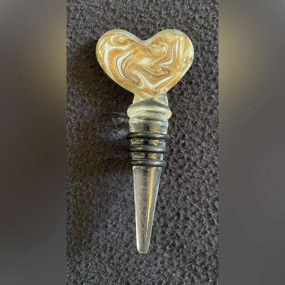 Kitchen | New Glass Wine Stopper A With Gold White Black Swirls And ...